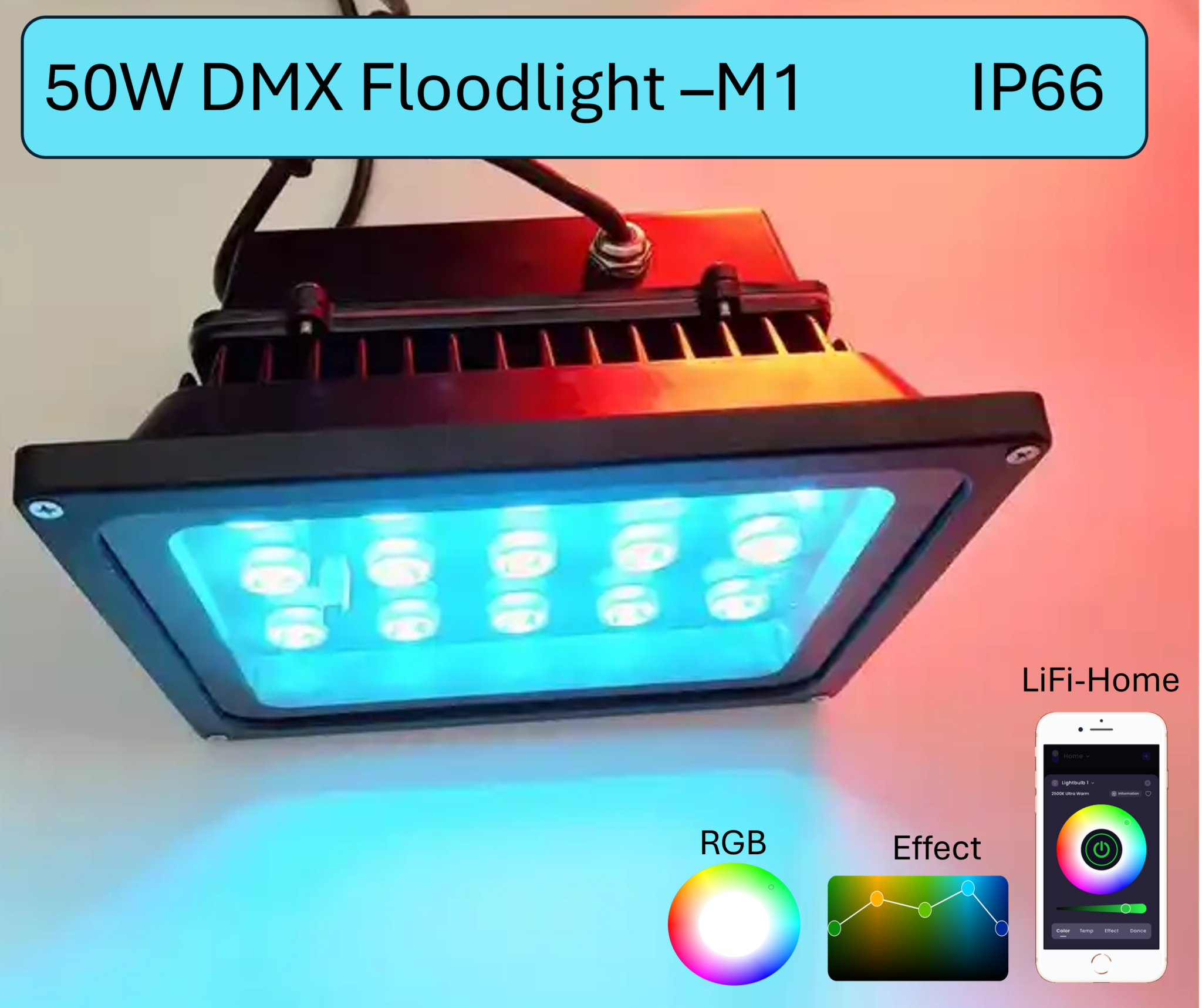 DMX RGB Flood light- 18W to 100W – HuePress