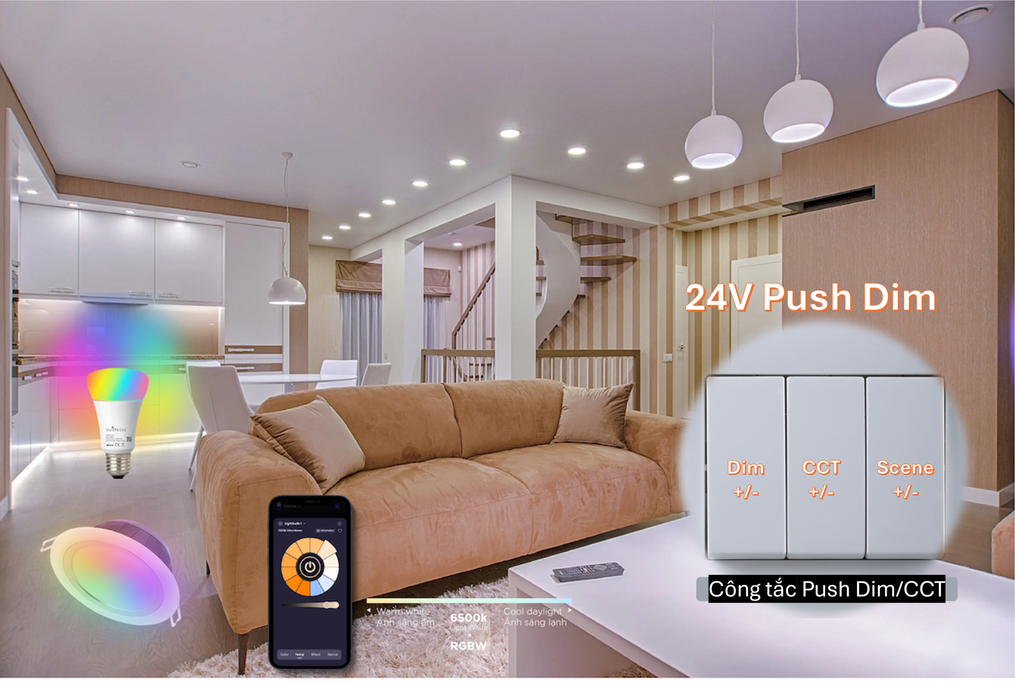 Công nghệ Push Dim-CCT 24V là gì hoạt động ra sao và ưu điểm vượt trội ...